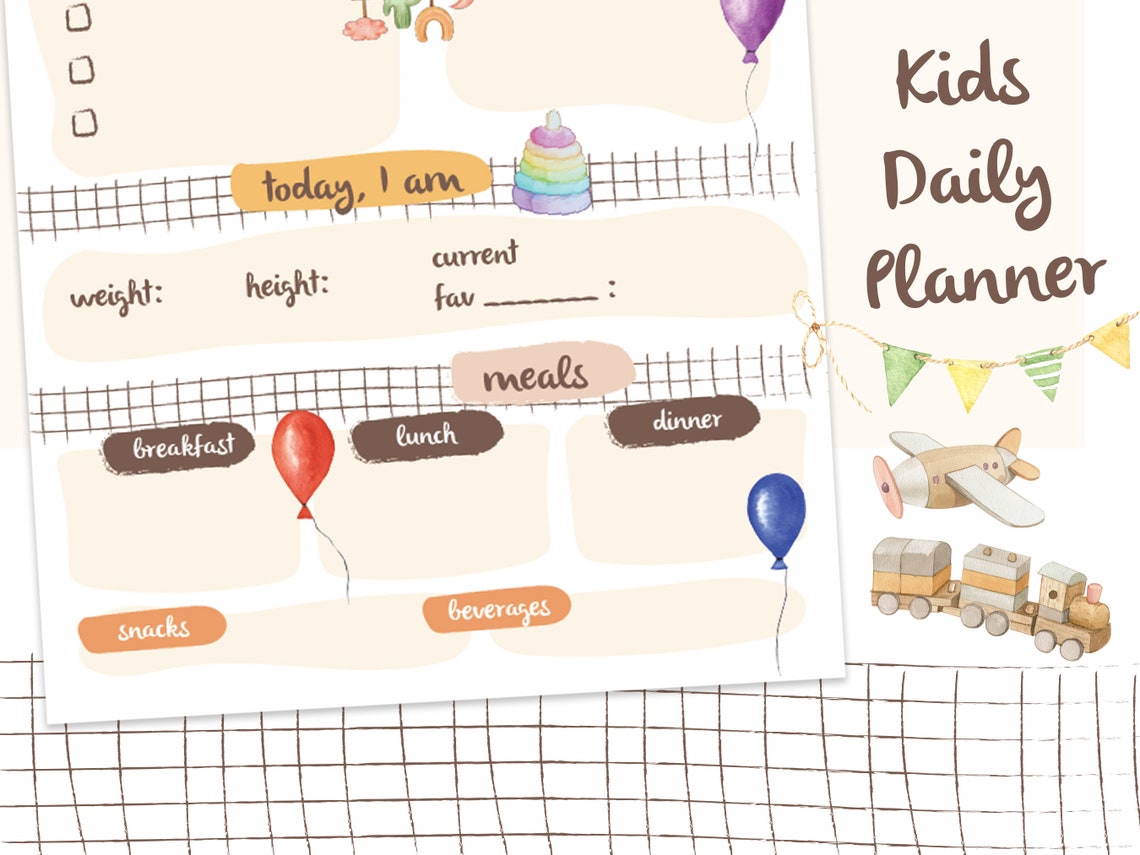Printable Digital Children's Kids Daily Activities Planner - Etsy