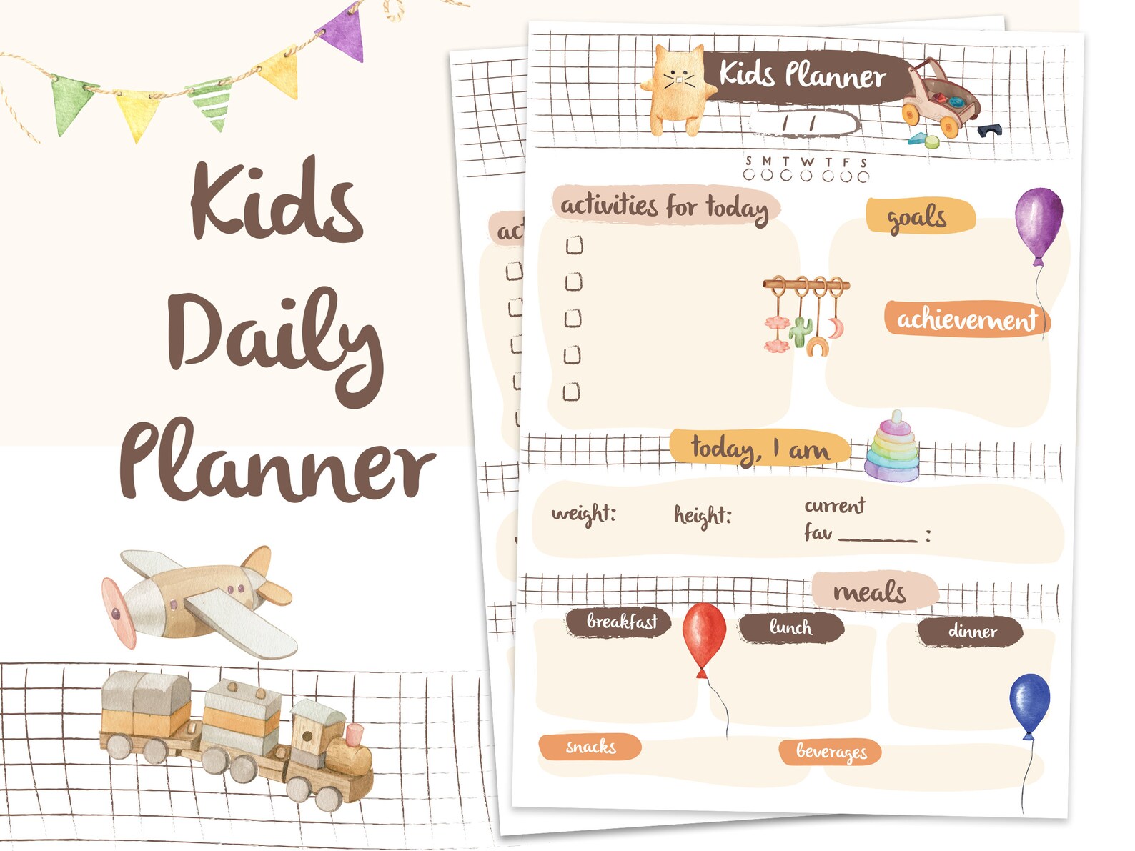 Printable Digital Children's Kids Daily Activities Planner - Etsy