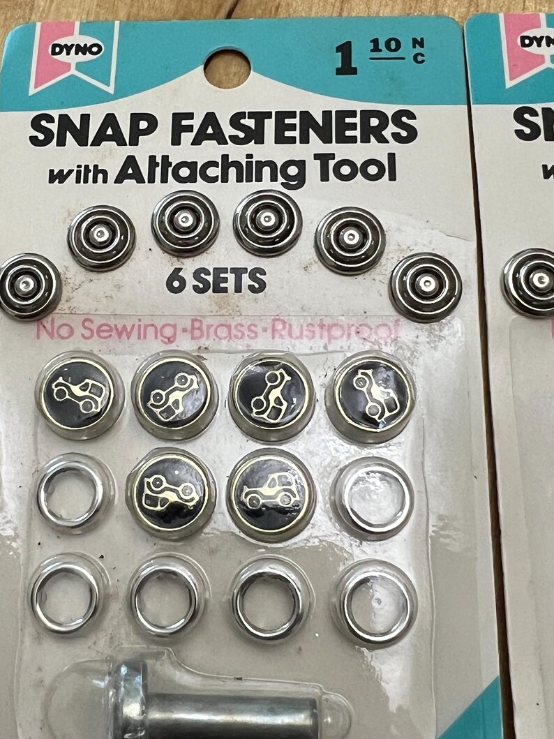 Vintage Snap Fasteners W/ Attaching Tool, 2 Packs With 6 Sets Each by Dyno - Etsy
