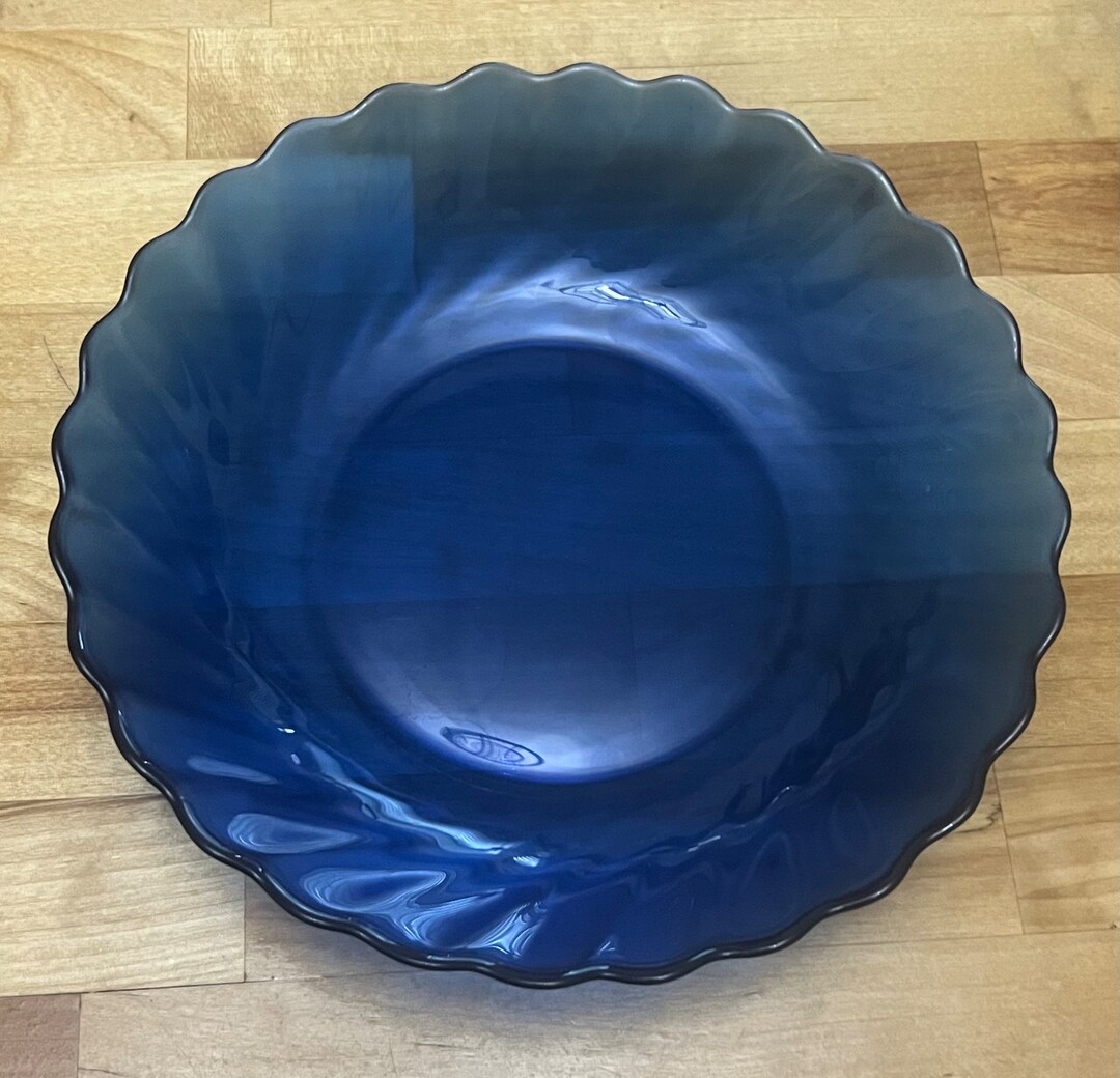 Vintage Arcoroc Colbalt Blue Clearbrook 8" Bowl Made in France - Etsy