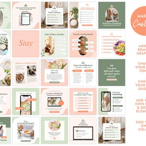 Health and Wellness Instagram Post Templates Wellness Social Media Post ...