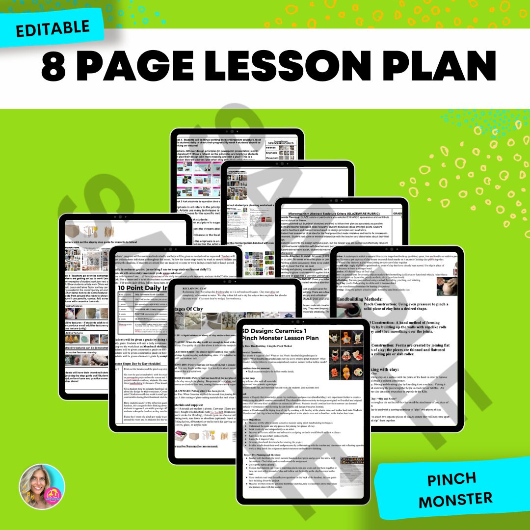 Ceramics and Clay Pinch Monster, Lesson, Presentation, Handouts ...