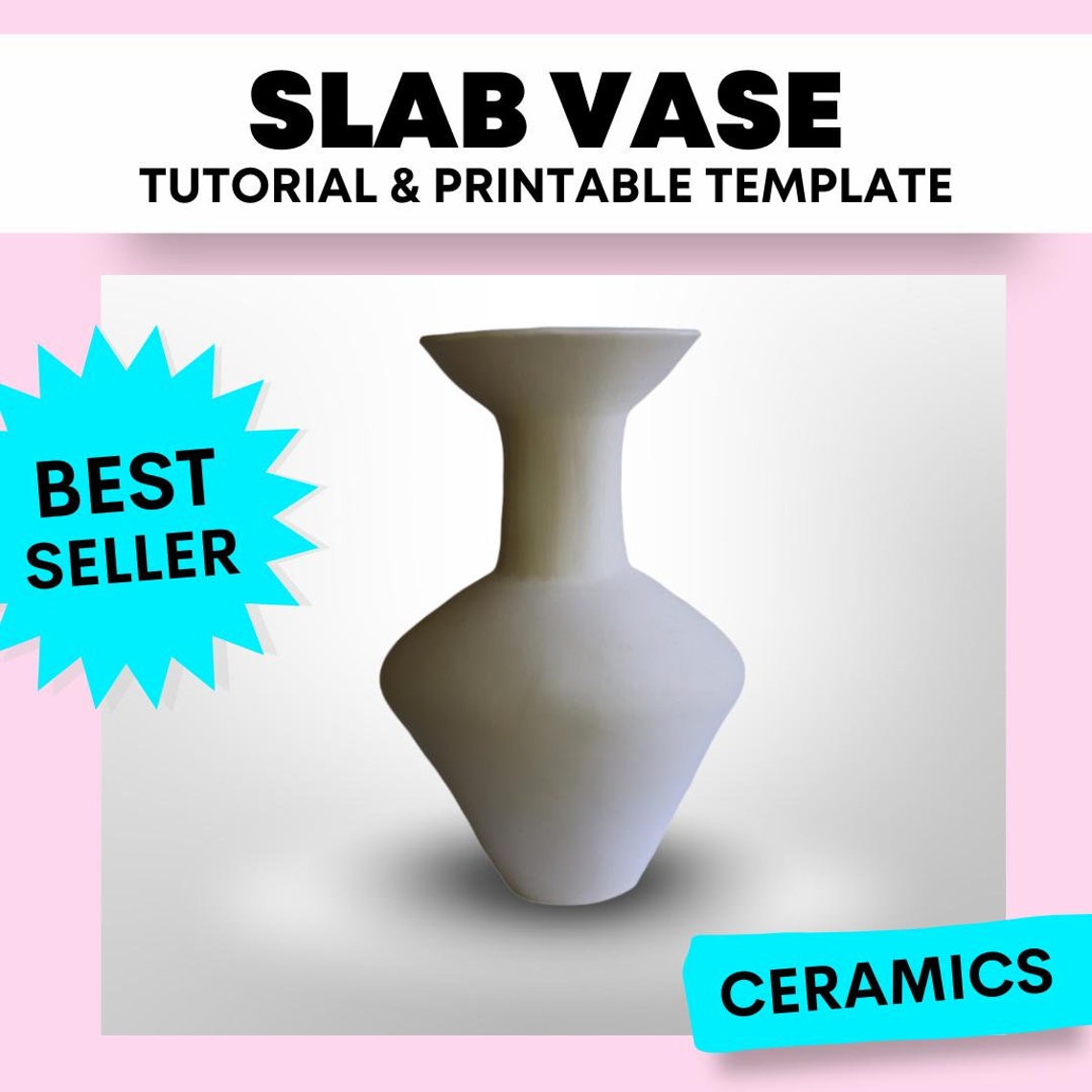 DIY Ceramic Slab Vase Pottery Template, Building Tutorial (PDF) - Etsy
