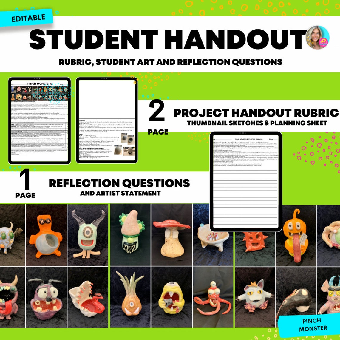 Ceramics and Clay Pinch Monster, Lesson, Presentation, Handouts ...