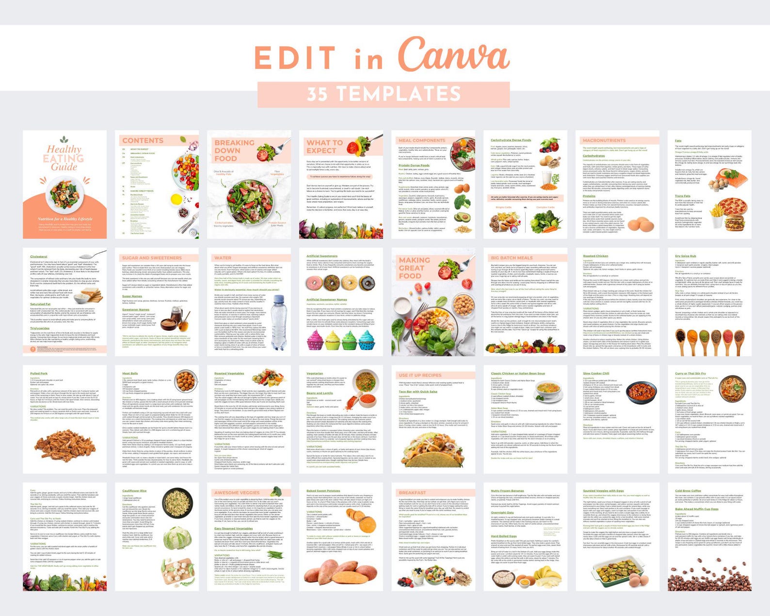 Health and Wellness Nutrition Guide Ebook Canva Template Editable ...
