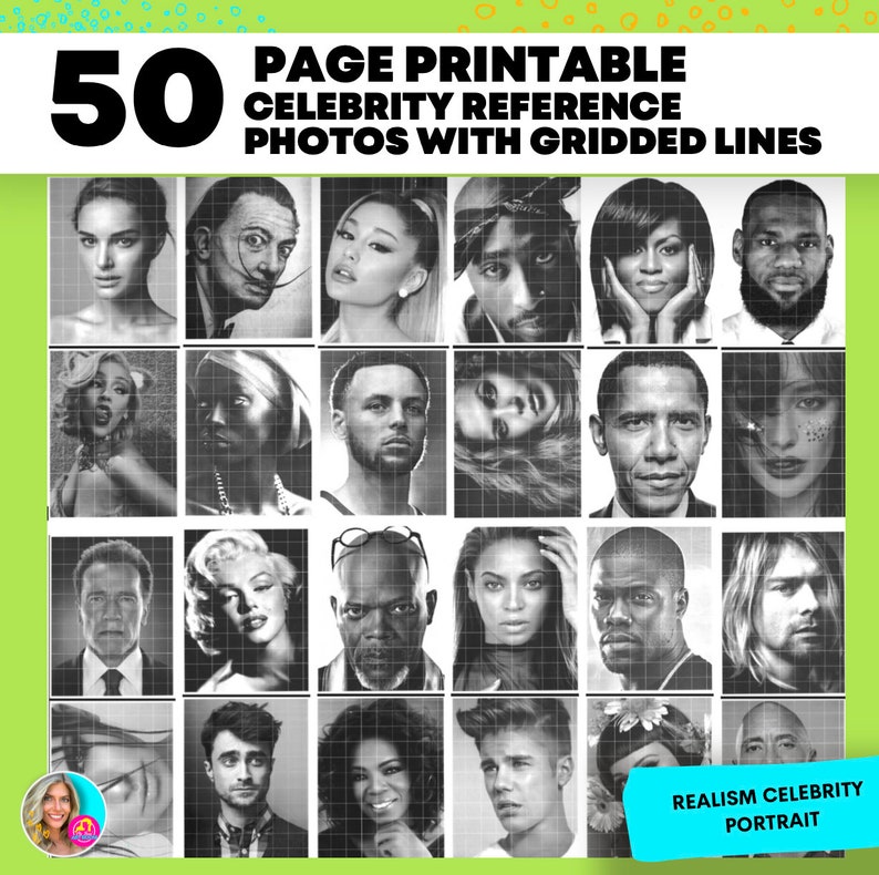Realism Celebrity Portrait- Using the Grid Method- Middle or High ...
