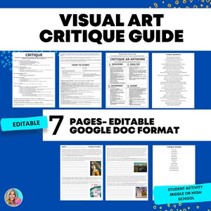 Visual Art Critique Guide With Answer Key: How to Critique an Artwork ...