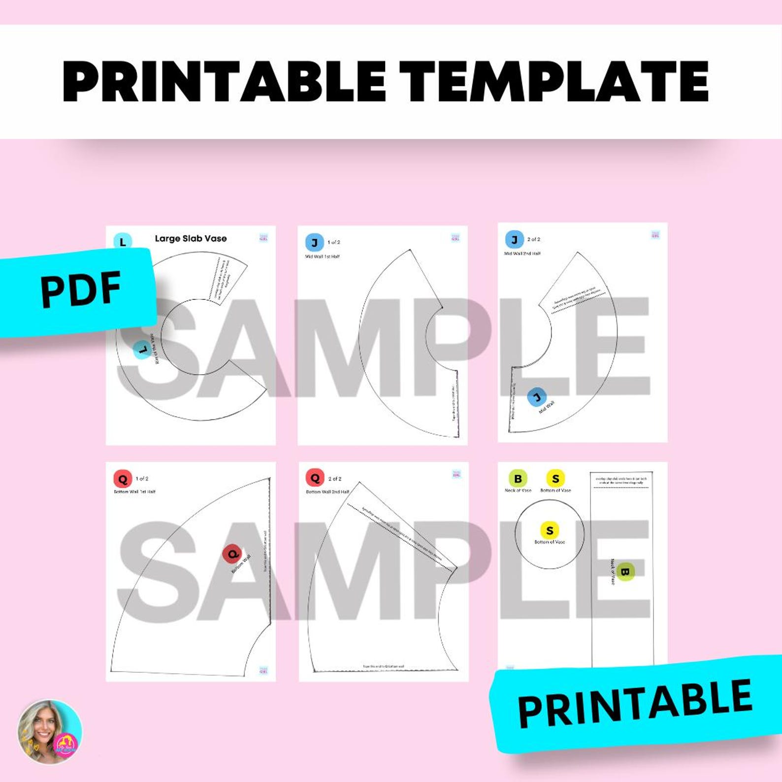 DIY Ceramic Slab Vase Pottery Template, Building Tutorial (PDF) - Etsy