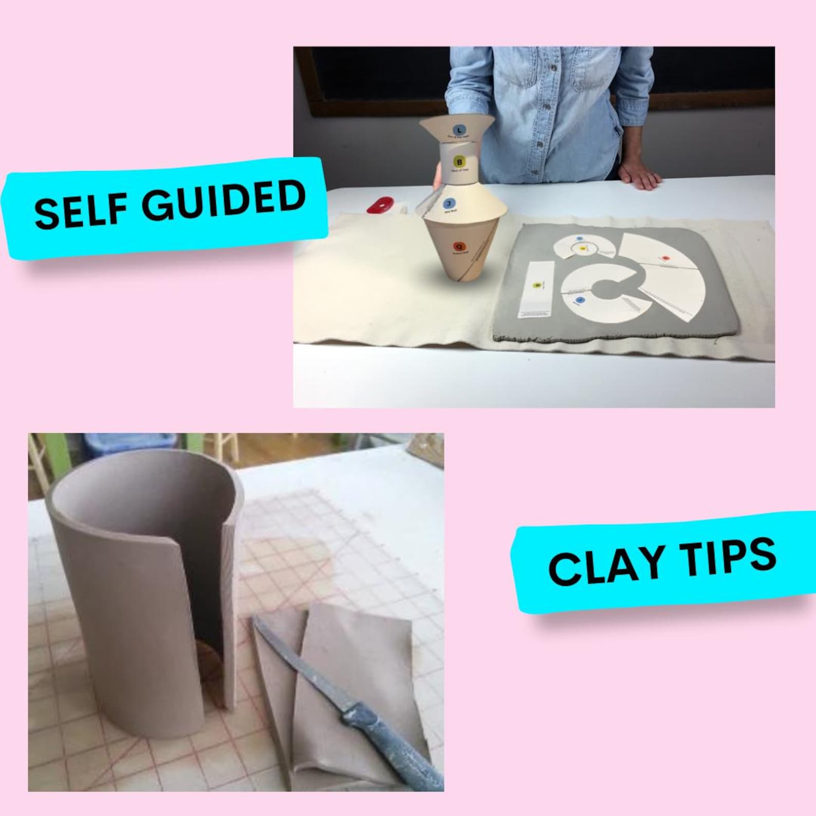 Easy DIY Ceramic SLAB VASE, Pottery Template, Slab Building Tutorial ...