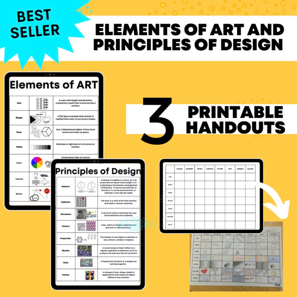 Elements of Art and Principles of Design- PP, Handouts- Lesson 1 High ...