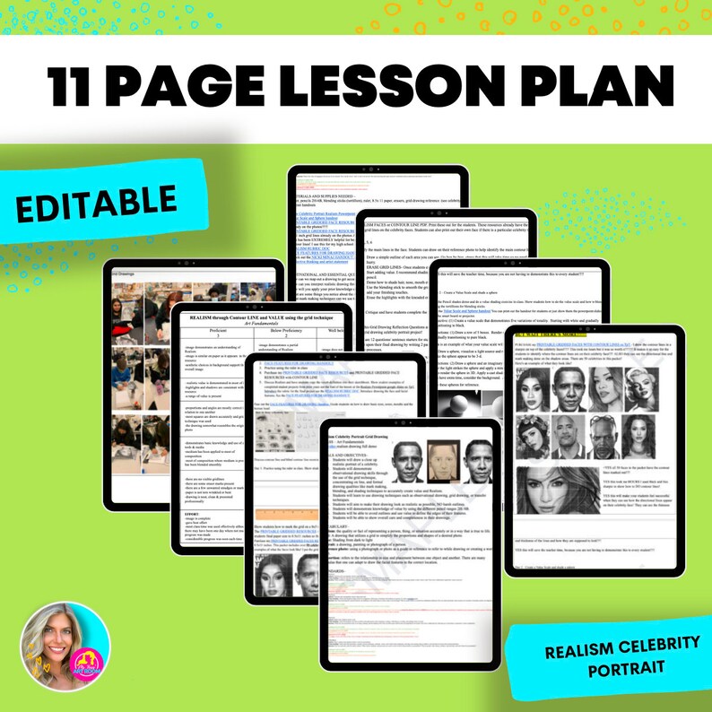 Realism Celebrity Portrait- Using the Grid Method- Middle or High ...