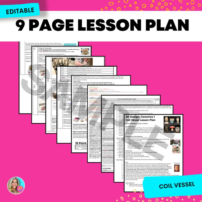 Ceramics Coil Vessel Lesson, Presentation, Handouts, Posters, Rubrics ...