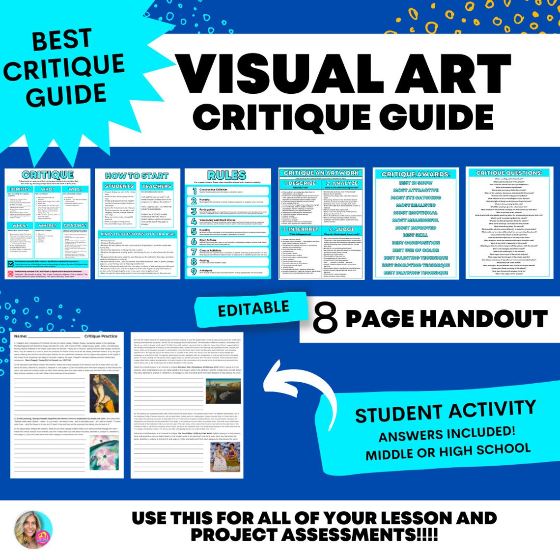 Visual Art Critique Guide With Answer Key: How to Critique an Artwork ...