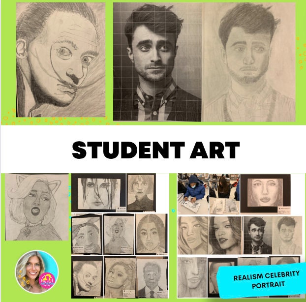 Realism Celebrity Portrait- Using the Grid Method- Middle or High ...