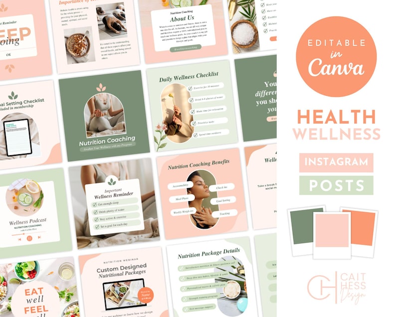 Wellness Instagram Post Templates for Canva (digital Download) - Etsy