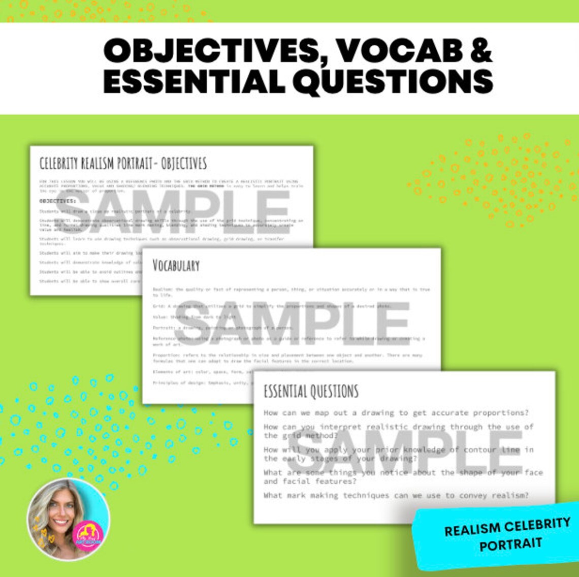 Realism Celebrity Portrait- Using the Grid Method- Middle or High ...