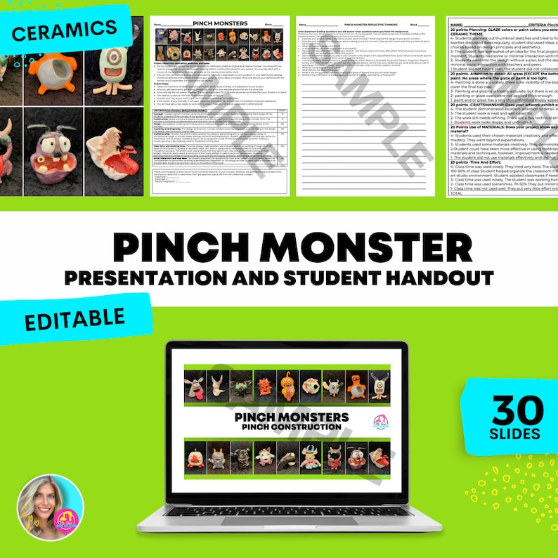 Ceramics and Clay Pinch Monster, Lesson, Presentation, Handouts ...