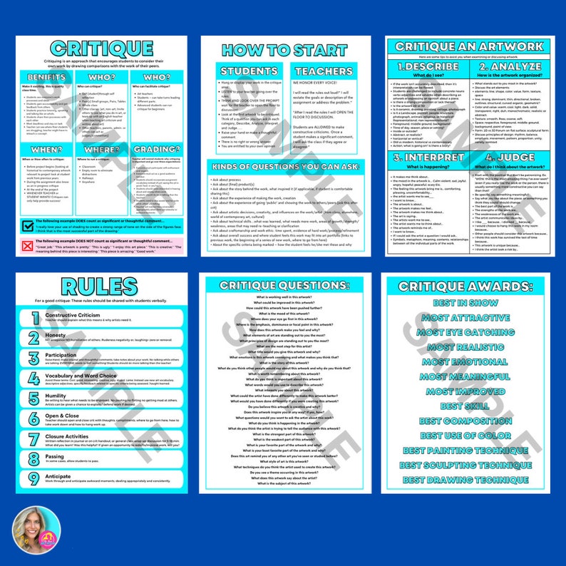 Visual Art Critique Guide With Answer Key: How to Critique an Artwork ...