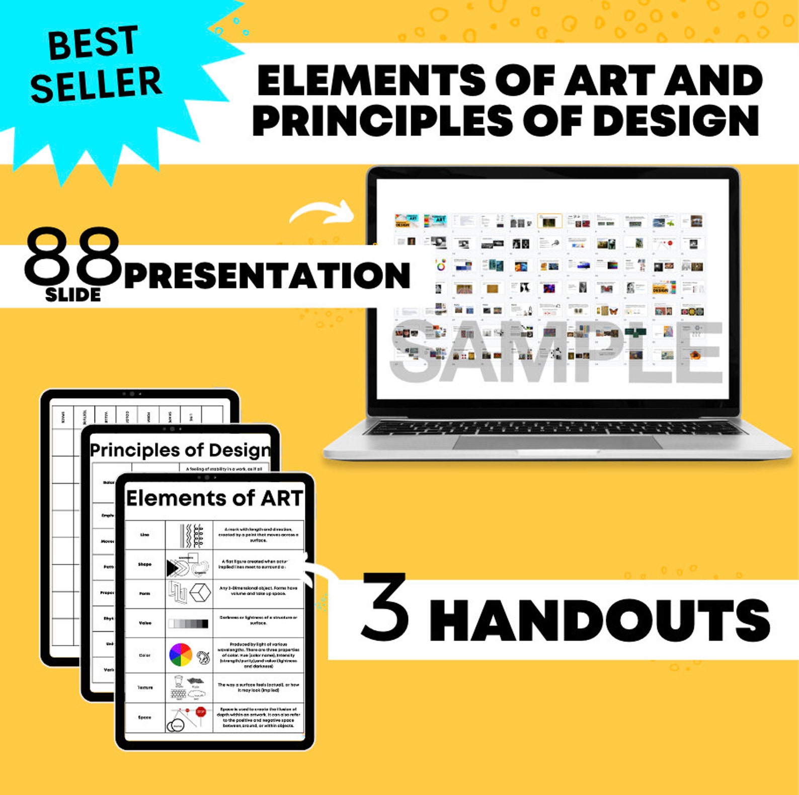 Elements of Art and Principles of Design- PP, Handouts- Lesson 1 High ...