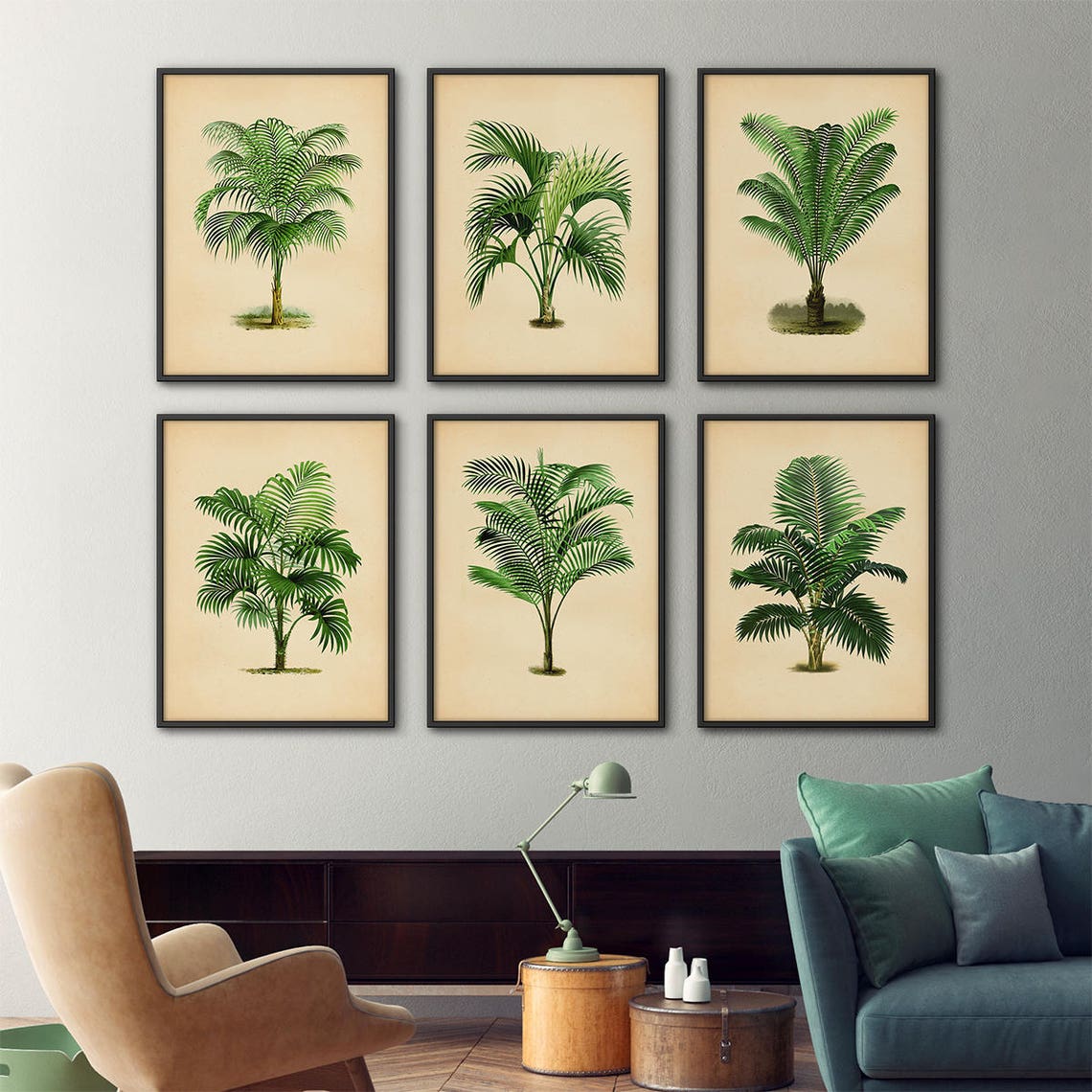 Palm Print Set Palm Tree Print Set Palm Tree Prints Palm | Etsy