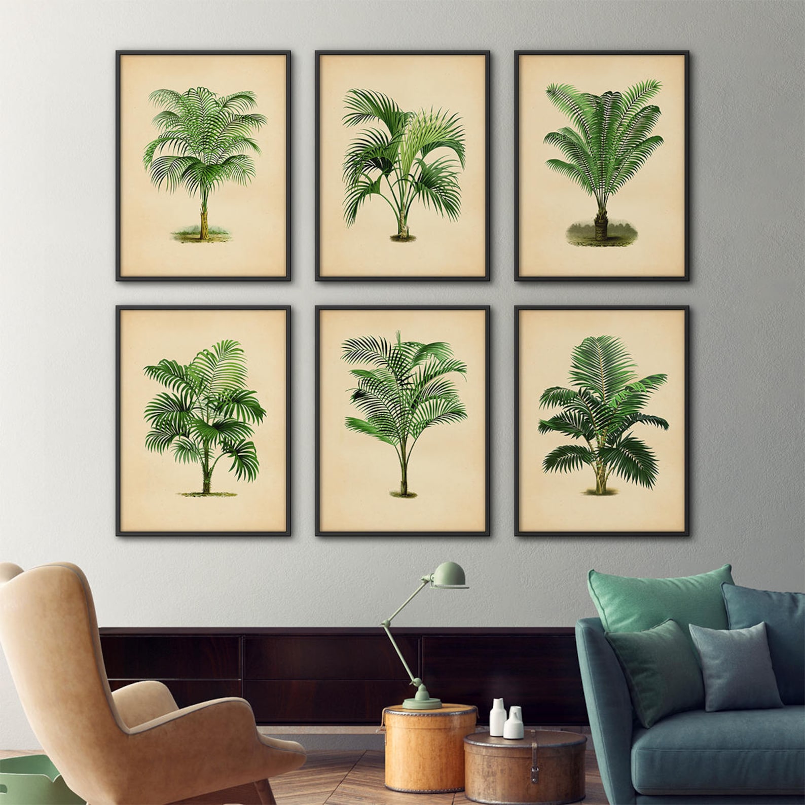 Palm Print Set Palm Tree Print Set Palm Tree Prints Palm | Etsy