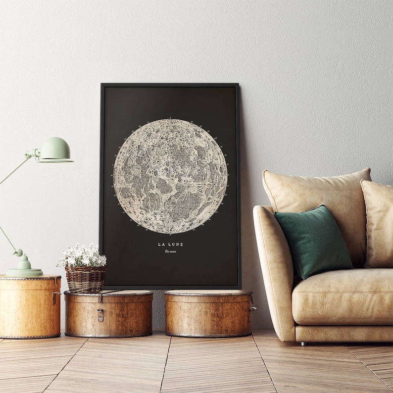 Moon Print Full Moon Print Moon Poster Moon Wall Art - Etsy