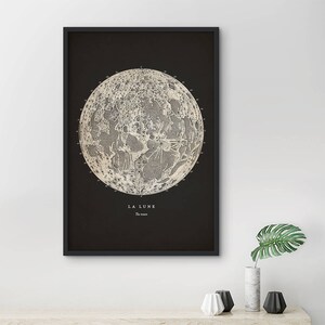 Moon Print, Full Moon Print, Moon Poster, Moon Wall Art, Nautical Decor ...