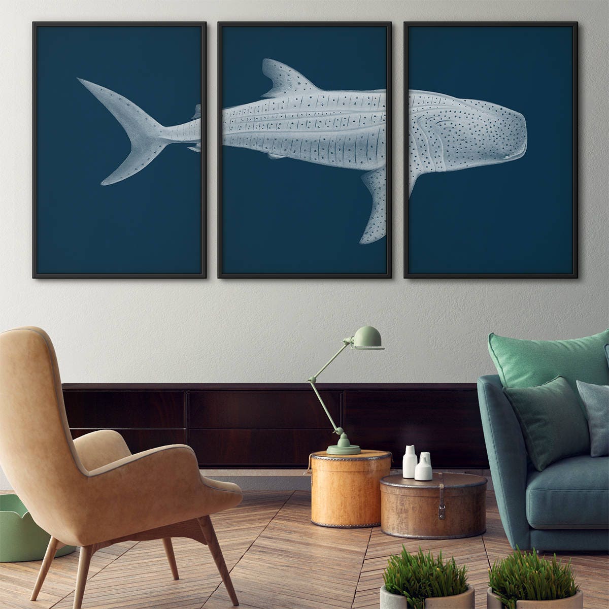 Shark Art Poster Set of 3 Whale Shark Poster Shark Art | Etsy