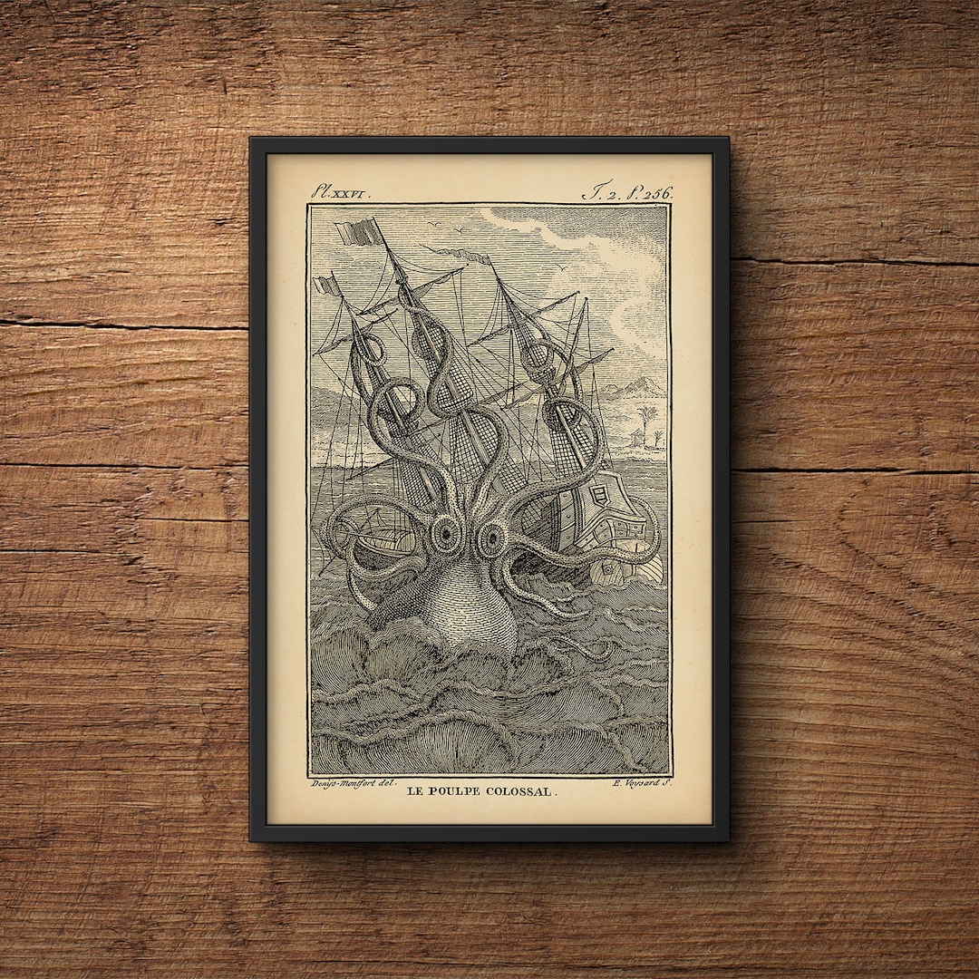 Octopus Print, Octopus Poster, Large Poster, Giant Octopus Poster ...