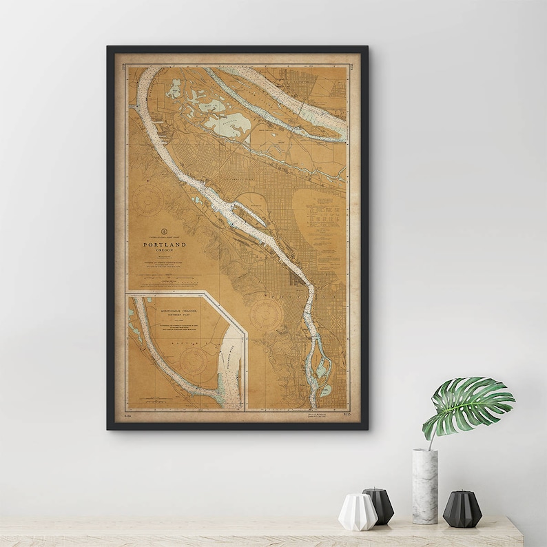 Portland Map Portland Oregon Map Old Portland Map Vintage - Etsy