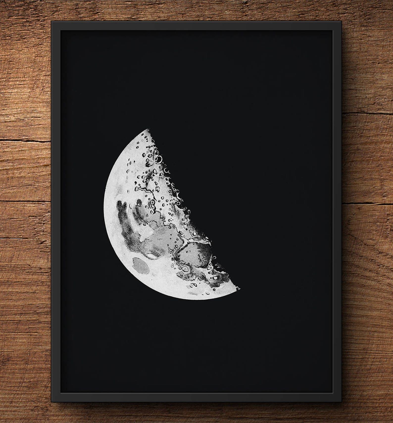 Moon Phases Set of 6, Framed Art, Moon Phases Prints, Moon Prints, Moon ...