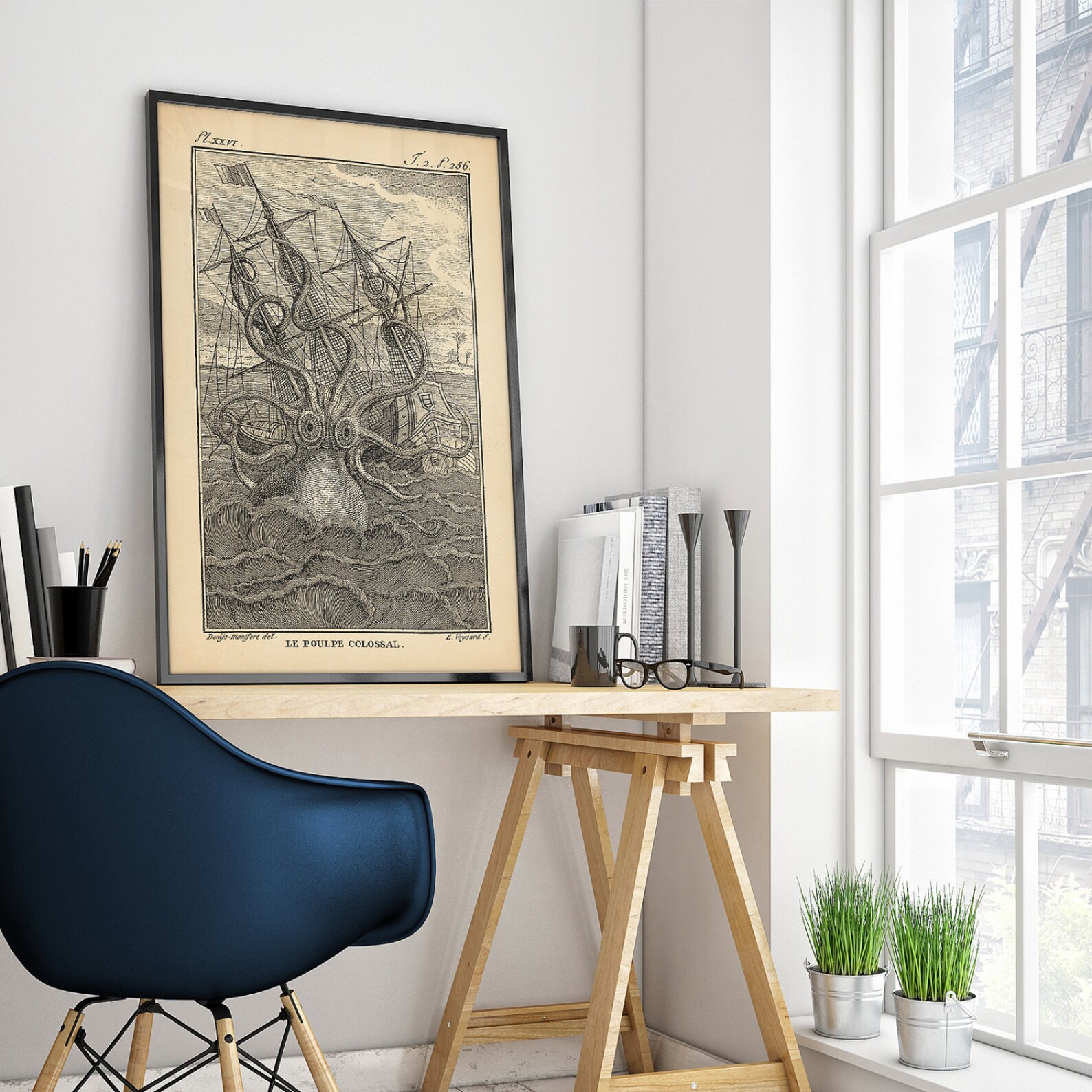 Octopus Print Octopus Poster Large Poster Giant Octopus - Etsy