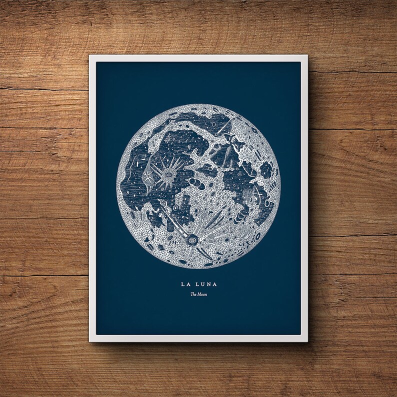 Moon Poster, Moon Print, Full Moon Print, Full Moon Poster, La Luna, La ...