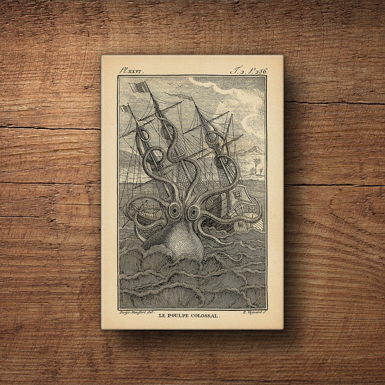 Giant Octopus Wall Art on Canvas Giant Octopus Print Octopus - Etsy