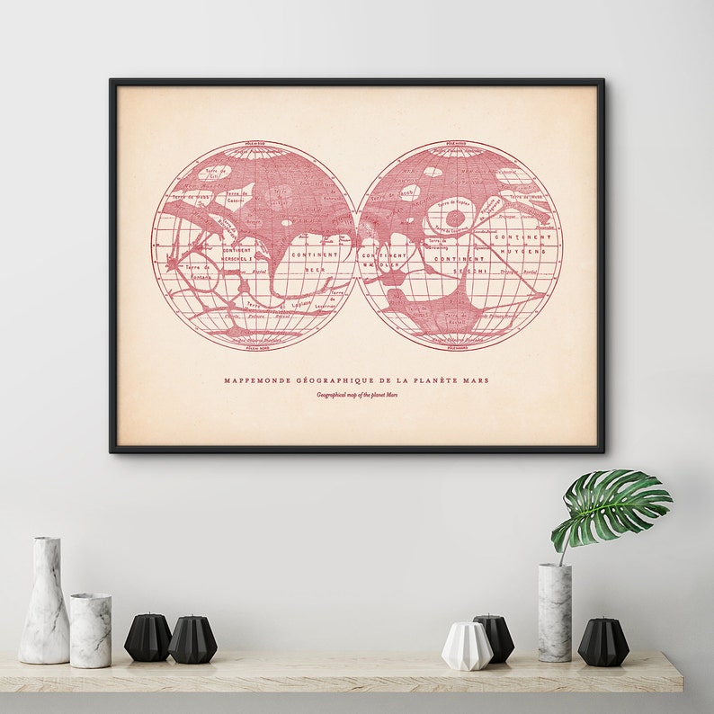 Mars Print Star Map Map of Planet Mars Mars Print | Etsy