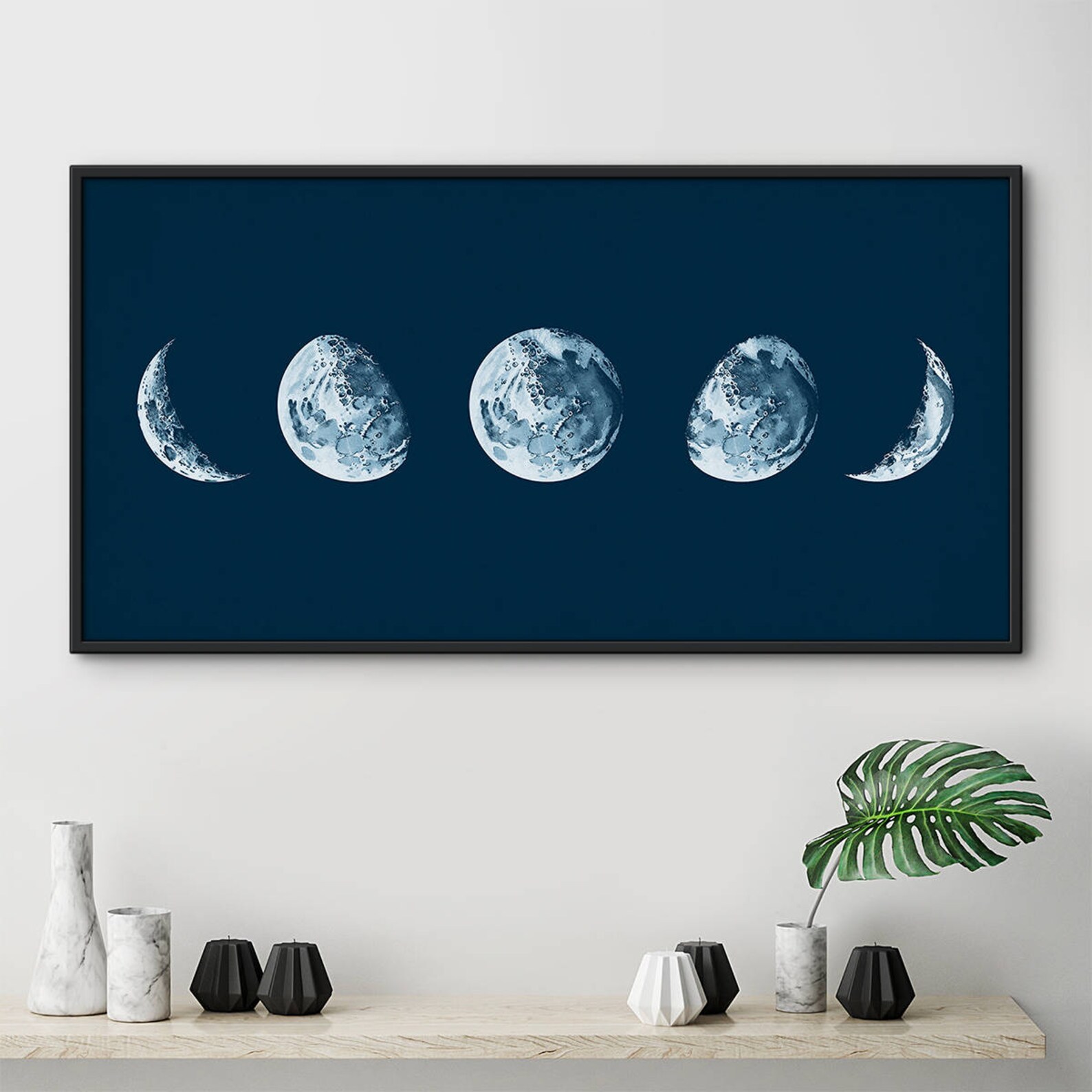Moon Phases Print Moon Phases Poster Phases of the Moon | Etsy
