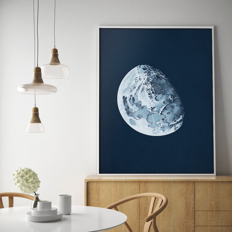 Moon Phase Print, Moon Phase Poster, Moon Wall Art, Large Moon Print ...