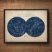 Framed Art, Constellation Print, Star Map, Constellation Art, Astronomy ...