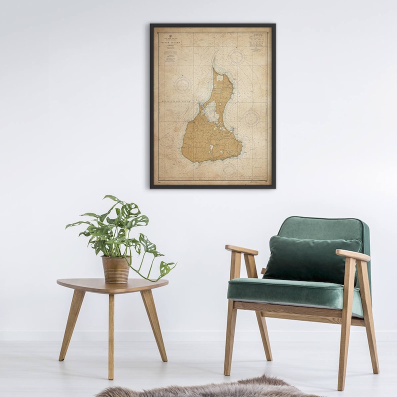 Block Island Map Old Block Island Map Rhode Island Map - Etsy