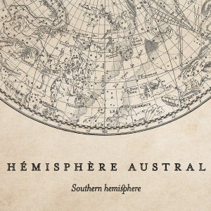 Constellations Print, Southern Hemisphere, Star Chart, Star Map, Star ...