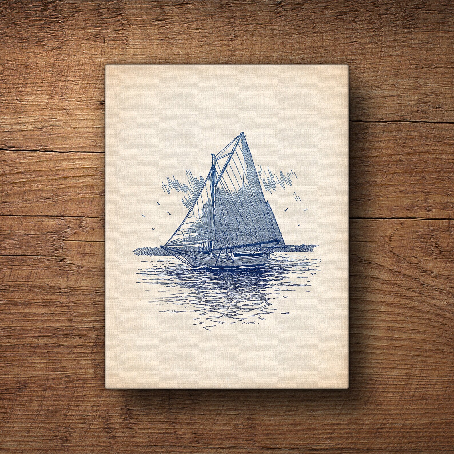 Sailboat Print Canvas Art Nautical Decor Ship Print Beach | Etsy