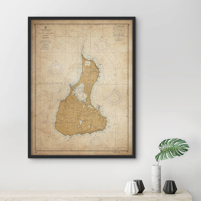 Block Island Map Old Block Island Map Rhode Island Map - Etsy