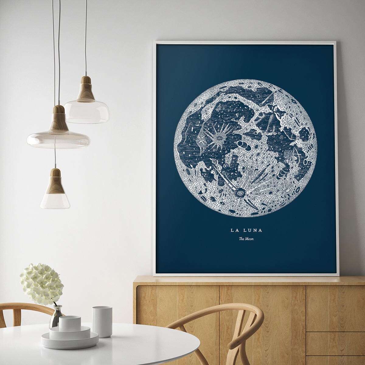 Moon Print Framed Moon Poster Full Moon Poster Full Moon | Etsy