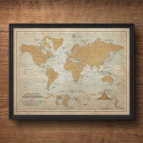 Old World Map Vintage World Map Map of the World Nautical - Etsy