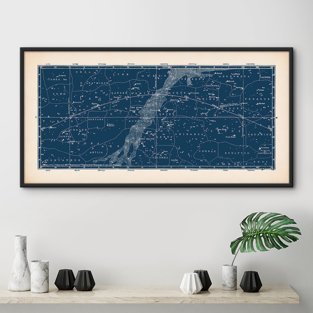 Star Map, Star Map Print, Constellations Chart Print, Constellation ...