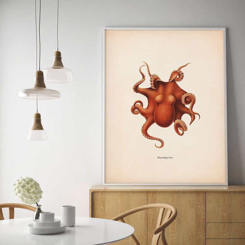 Octopus Print Octopus Poster Octopus Art Octopus Wall Art | Etsy