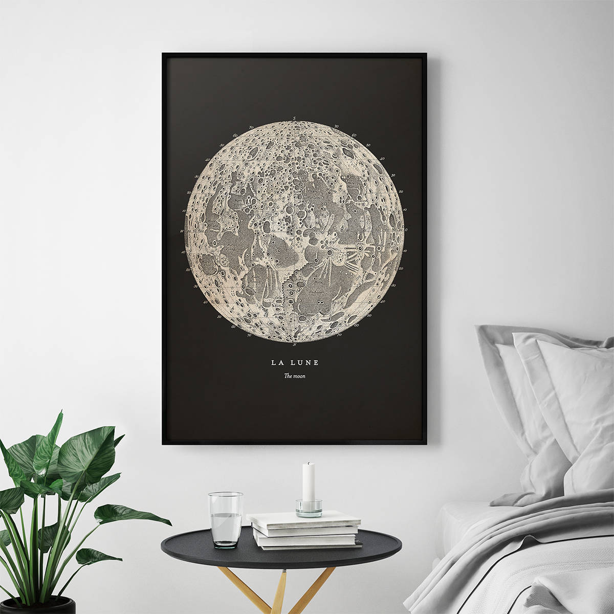 Moon Print, Full Moon Print, Moon Poster, Moon Wall Art, Nautical Decor ...