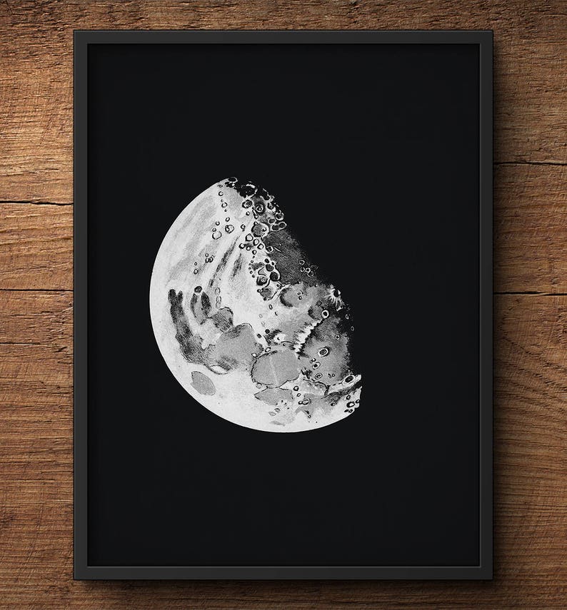 Moon Phases Set of 6, Framed Art, Moon Phases Prints, Moon Prints, Moon ...