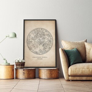 Star Map Print, Northern Hemisphere Star Chart, Constellation Print ...