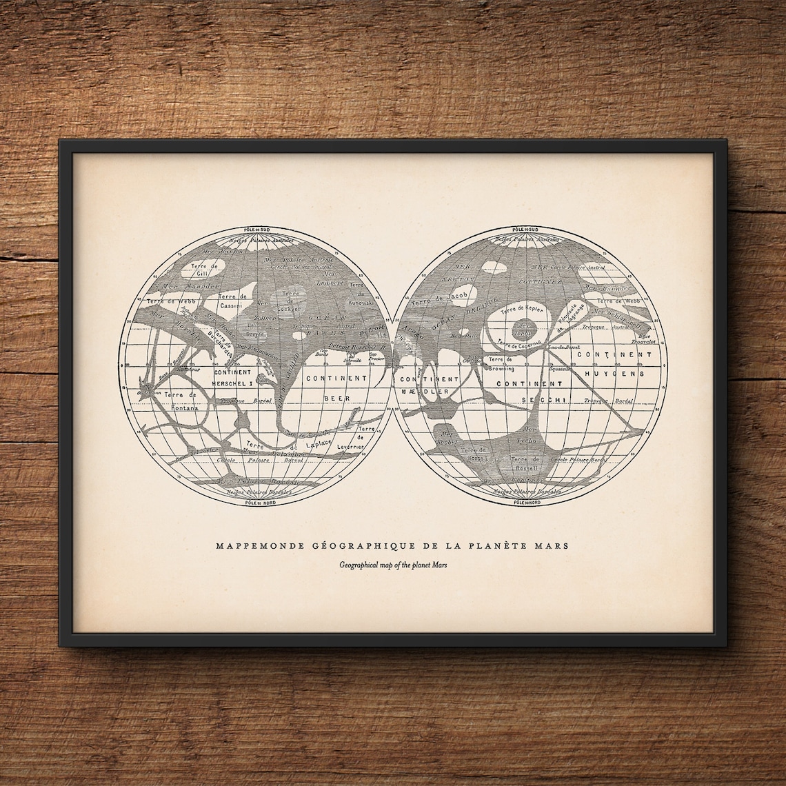 Mars Print, Star Map, Map of Planet Mars, Mars Print, Astronomy Poster ...